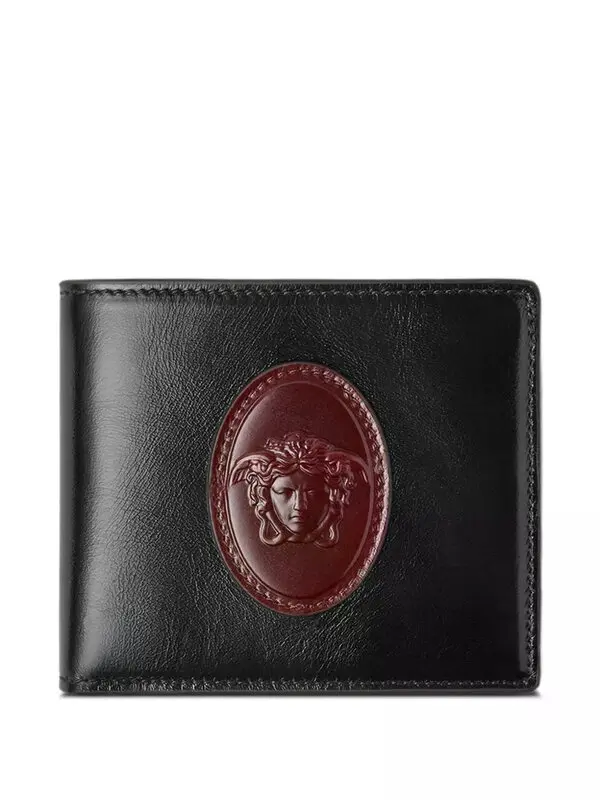 Versace Roomy Leather Wallet - Black