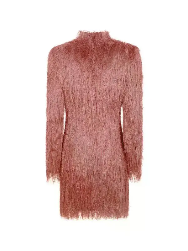 Balmain Fringed Long-sleeve Mini Dress - Pink