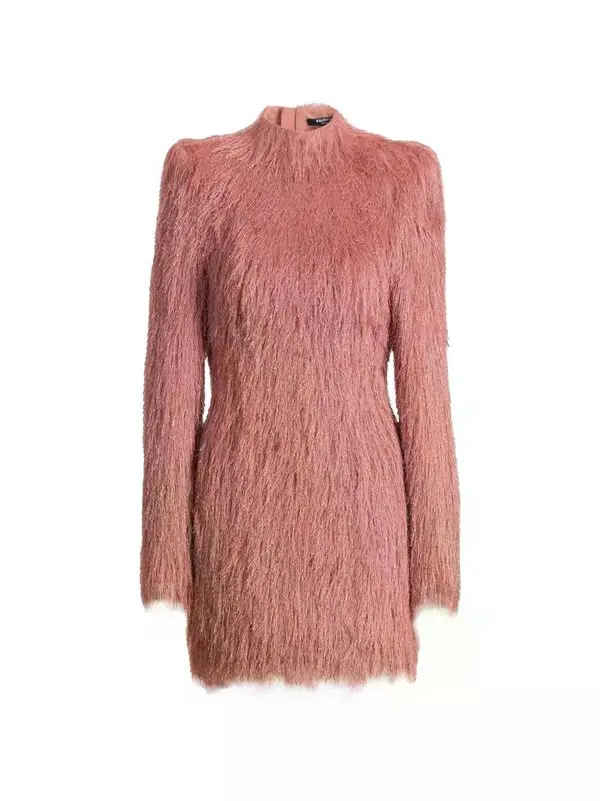 Balmain Fringed Long-sleeve Mini Dress