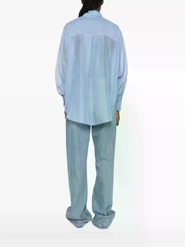 Ermanno Scervino Sheer Floral Embroidered Shirt