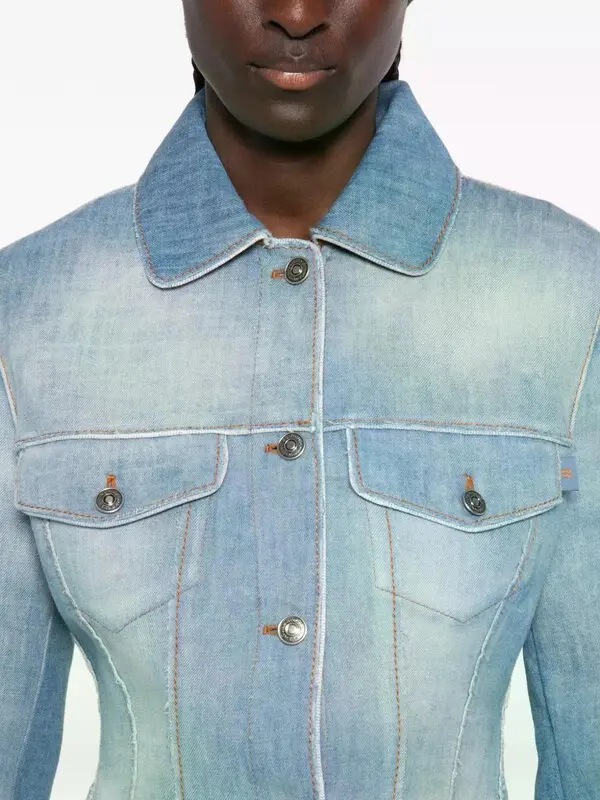 Ermanno Scervino Panelled Raw-edge Denim Jacket