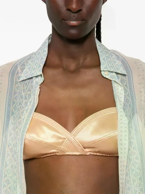 Ermanno Scervino Crossover Front Satin Top