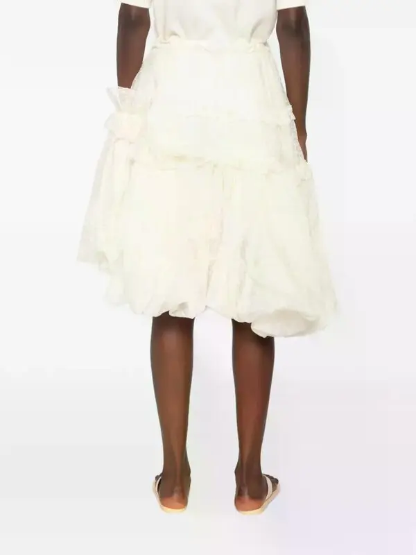 Ermanno Scervino Floral Lace Ruffled Midi Skirt