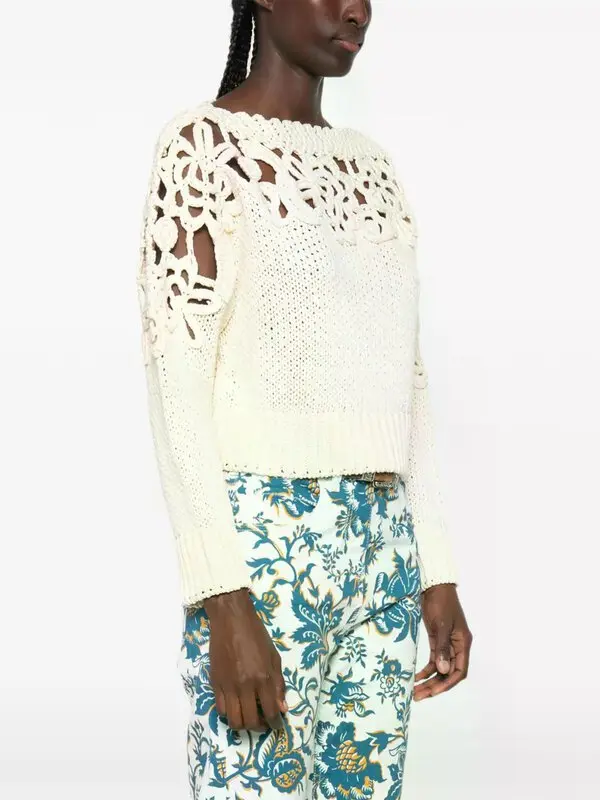 Ermanno Scervino Crochet-knit Cut-out Sweater