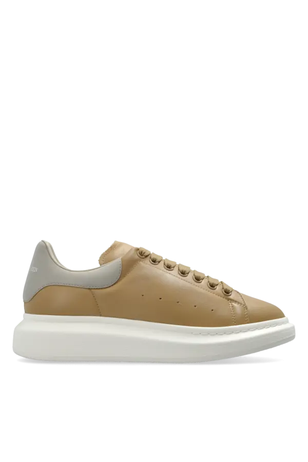 Alexander McQueen Leather Logo Sneakers - Beige