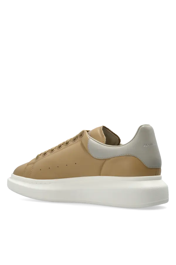 Alexander McQueen Leather Logo Sneakers - Beige