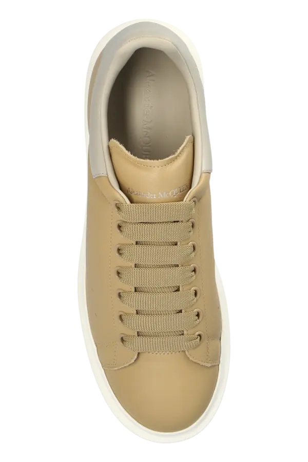 Alexander McQueen Leather Logo Sneakers - Beige