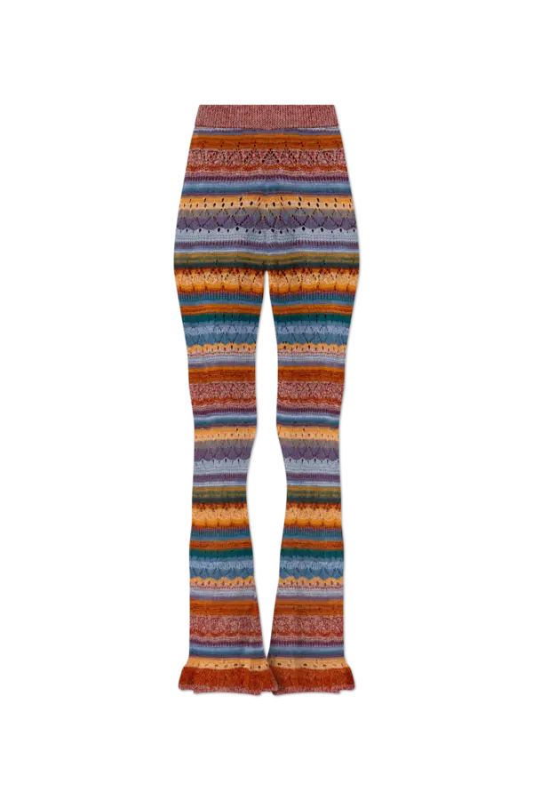 Etro Multicolor Striped Knit Flare Trousers - Multicolour
