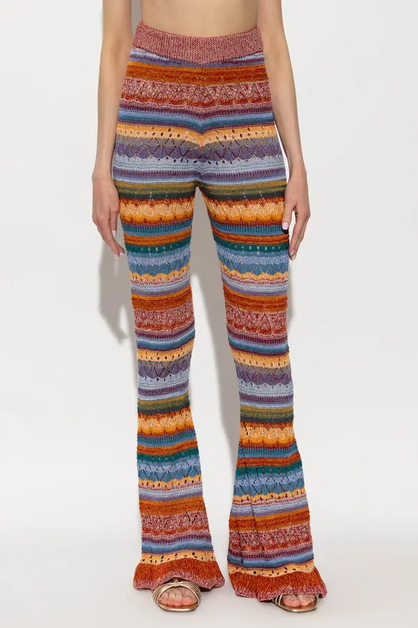 Etro Multicolor Striped Knit Flare Trousers - Multicolour