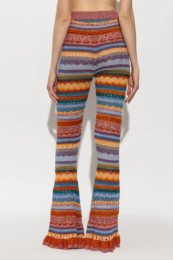 Etro Multicolor Striped Knit Flare Trousers - Multicolour