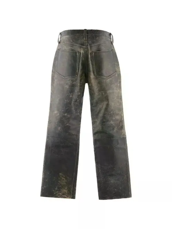 SAINT MXXXXXX Calf Leather Faded Effect Trousers