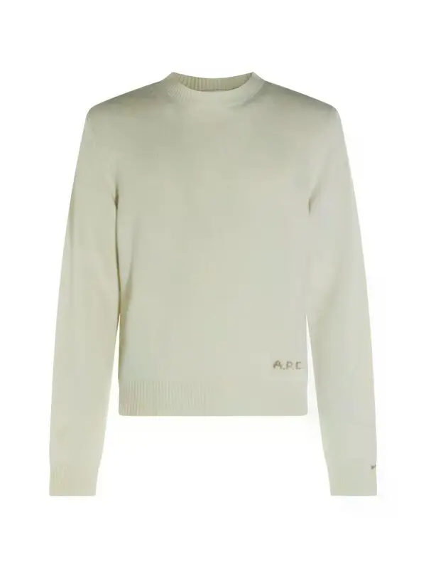 A.p.c. Logo-knit Wool Sweatshirt - White