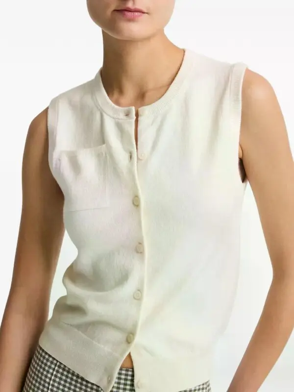 Vince Sleeveless Patch-pocket Cardigan
