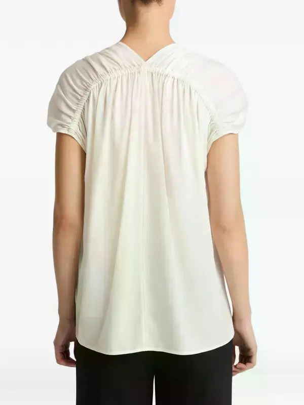 Vince Ruched Cap-sleeve Blouse