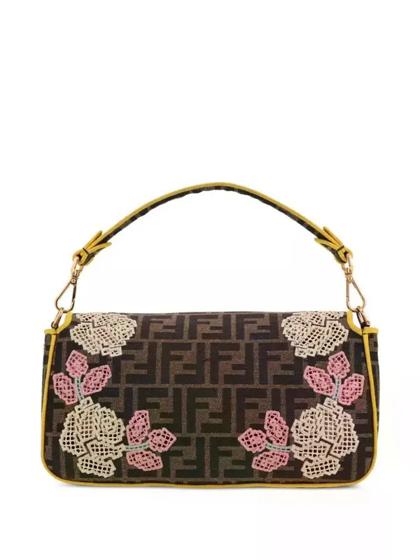 Fendi Baguette Floral-embroidered Handbag