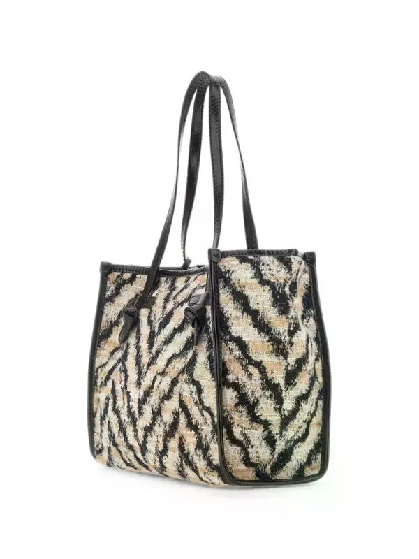 MARCELLA CLUB Marcella Zebra-print Jacquard Shoulder Bag - Black
