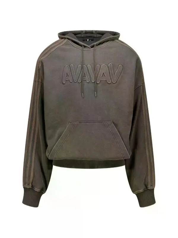 AVAVAV Oversized Hoodie With Embossed Logo - Brown