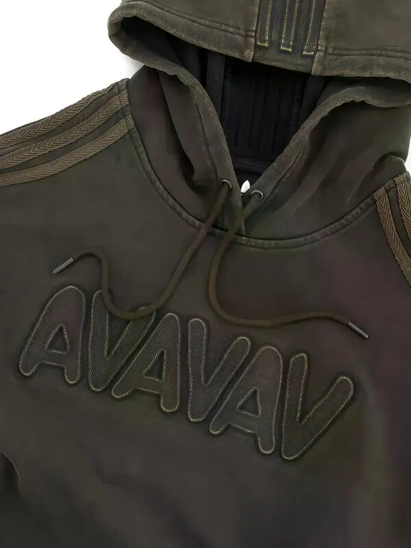 AVAVAV Oversized Hoodie With Embossed Logo - Brown
