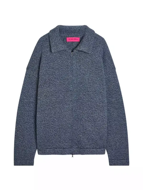 THE ELDER STATESMAN Marl Knit Zip-up Jacket - Blue