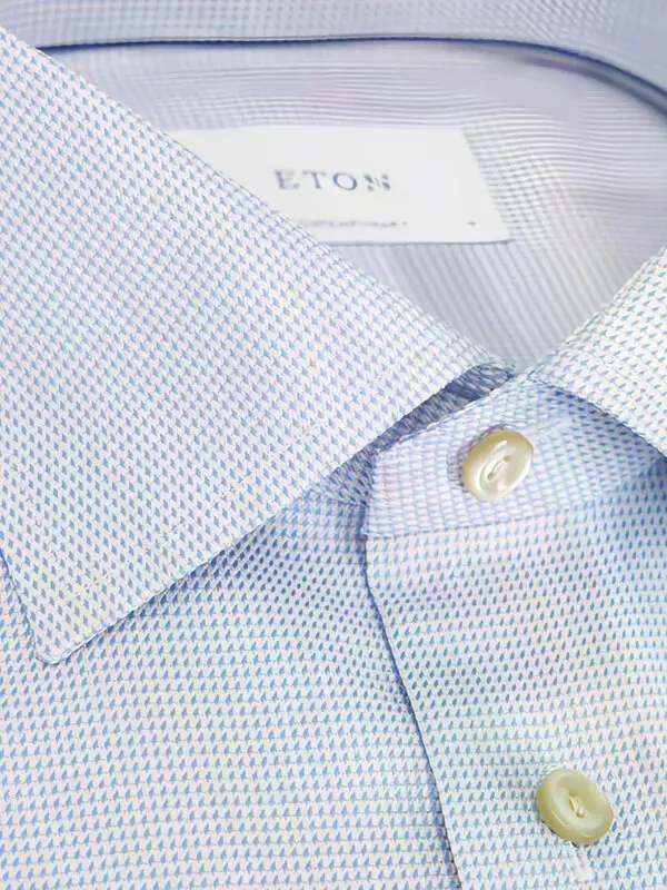 Eton Twill Contemporary Shirt - Blue