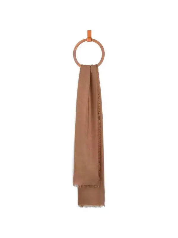 Loewe Anagram-pattern Frayed Scarf