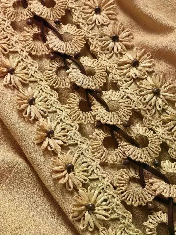Zimmermann Floral Appliqué Lace-up Dress - Neutrals