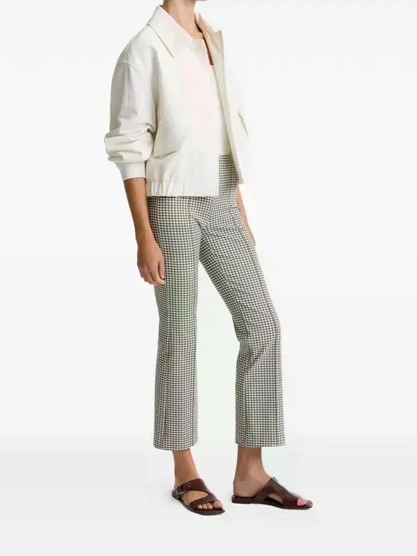 Vince Niki Gingham Flared Trousers