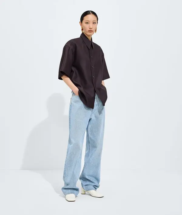 Bottega Veneta Sky Bleached Wide Leg Jeans