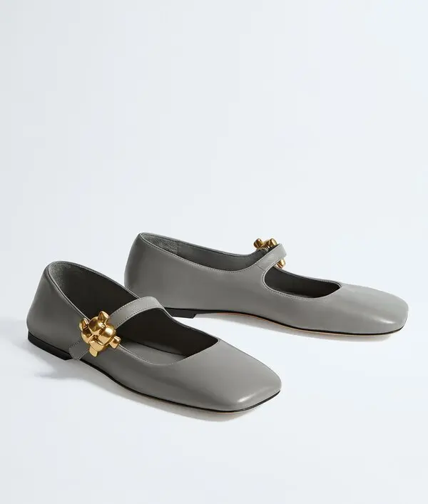 Bottega Veneta Charlotte Mary-jane Ballerina - Basalt