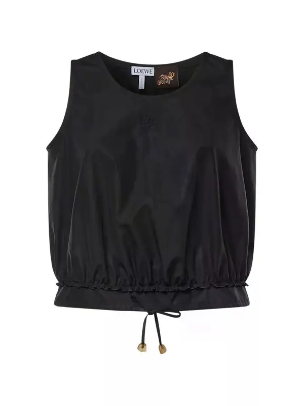 Loewe Anagram Embroidered Drawstring Tank Top - Black