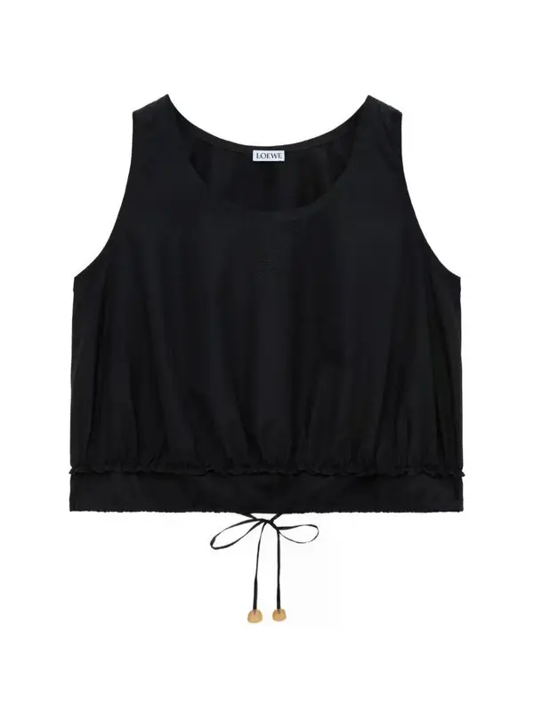 Loewe Anagram Embroidered Drawstring Tank Top - Black