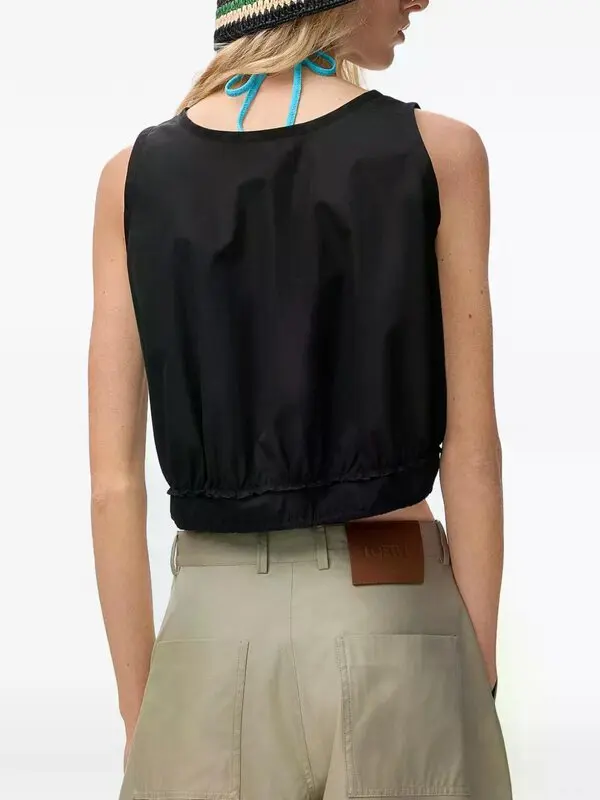 Loewe Anagram Embroidered Drawstring Tank Top - Black