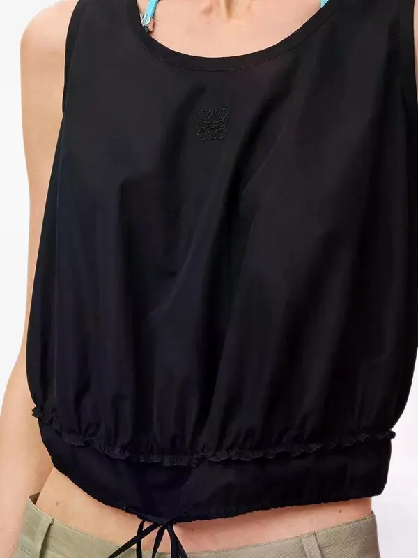Loewe Anagram Embroidered Drawstring Tank Top - Black
