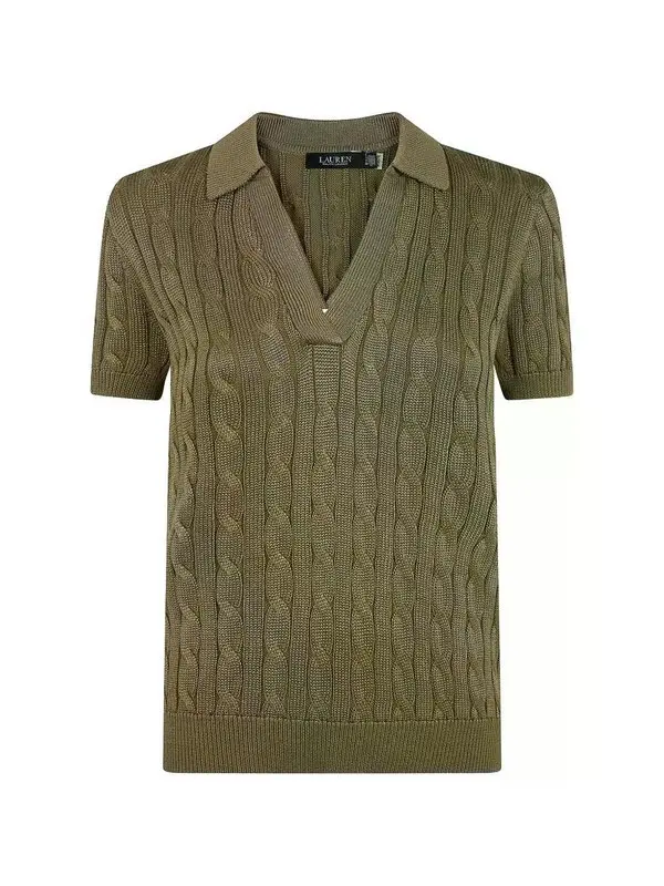 Ralph Lauren Cable-knit Polo Top - Green