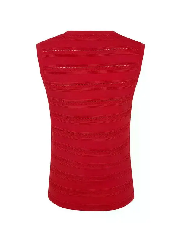 BLUGIRL Pointelle Knit Sleeveless Top - Red