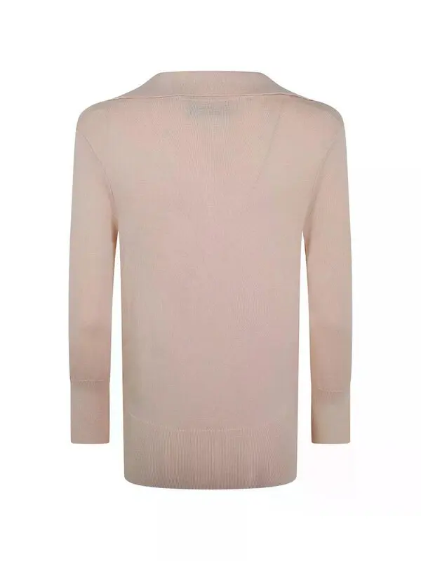 BLUGIRL Floral Appliqué V-neck Sweater - Pink