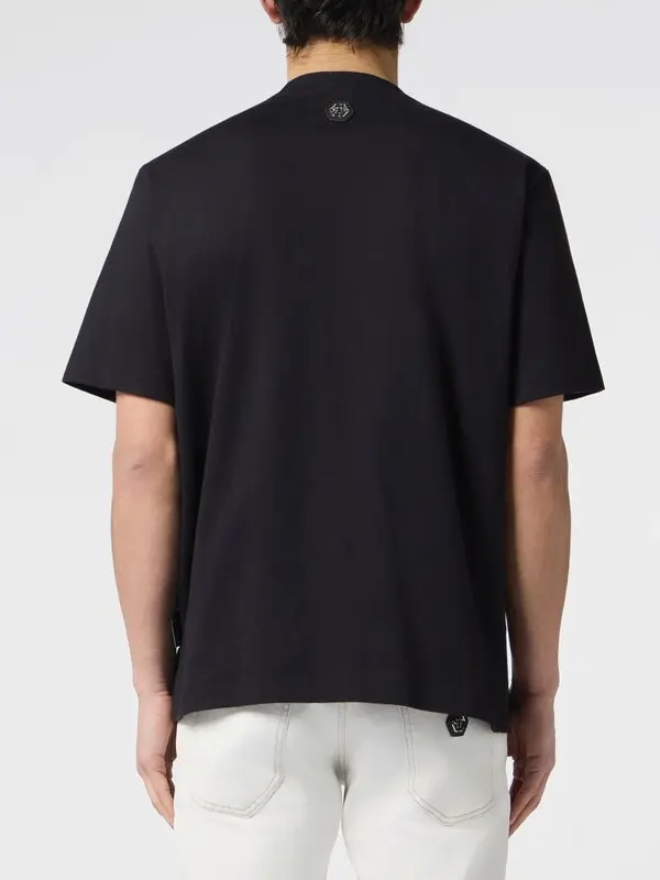 Philipp Plein Tennis Club Cotton T-shirt With Rhinestone Skull And Embroidery