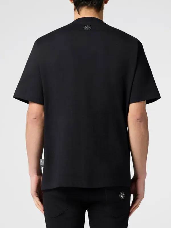 Philipp Plein Cotton T-shirt With Skull Print And Rhinestone Applications