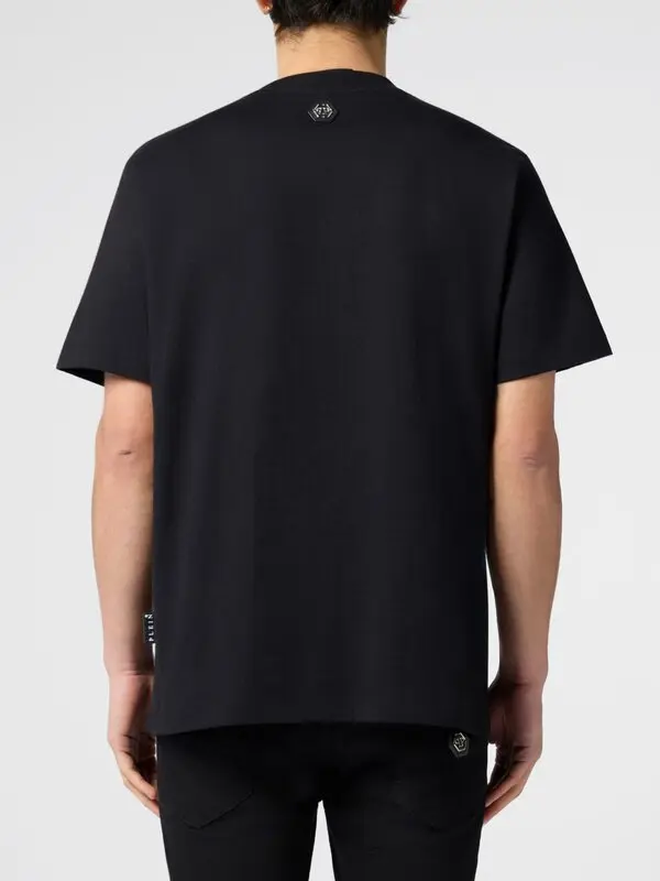 Philipp Plein Tennis Club Cotton T-shirt With Rhinestone Embroidered Logo