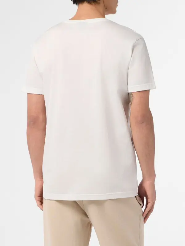 BILLIONAIRE Cotton Jersey Crewneck T-shirt With Applied Logo Patch - White 1