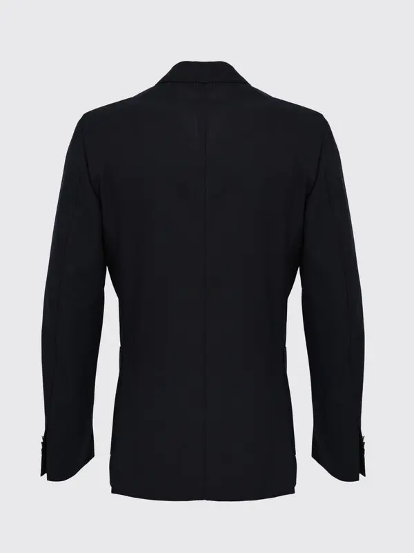 LARDINI Virgin Wool Blend Double-breasted Blazer With Peak Lapels