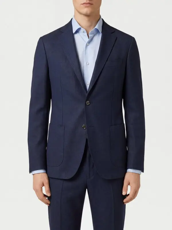 SARTORIO NAPOLI Single-breasted Peak Lapel Blazer In Cashmere And Silk - Blue