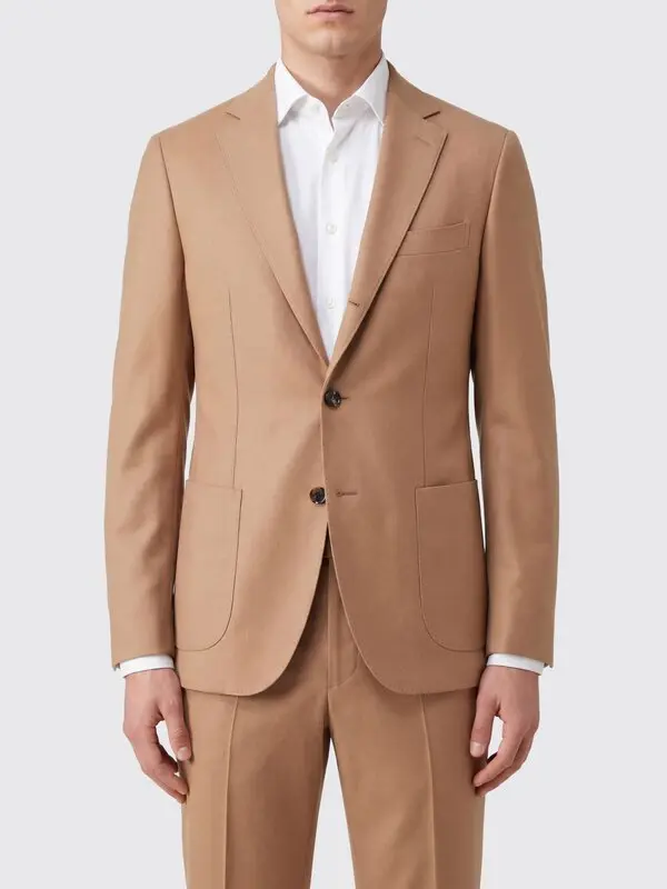 SARTORIO NAPOLI Single-breasted Peak Lapel Blazer In Cashmere And Silk - Camel