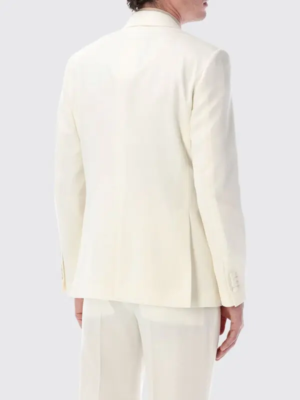 LARDINI Double-breasted Peak Lapel Blazer In Viscose And Silk