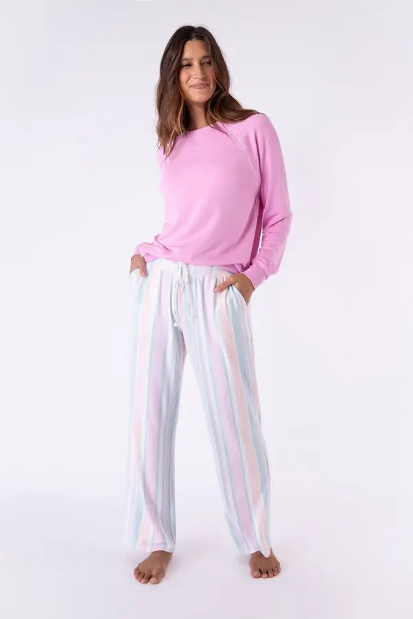 PJ Salvage Baja Babe Striped Wide-leg Pants