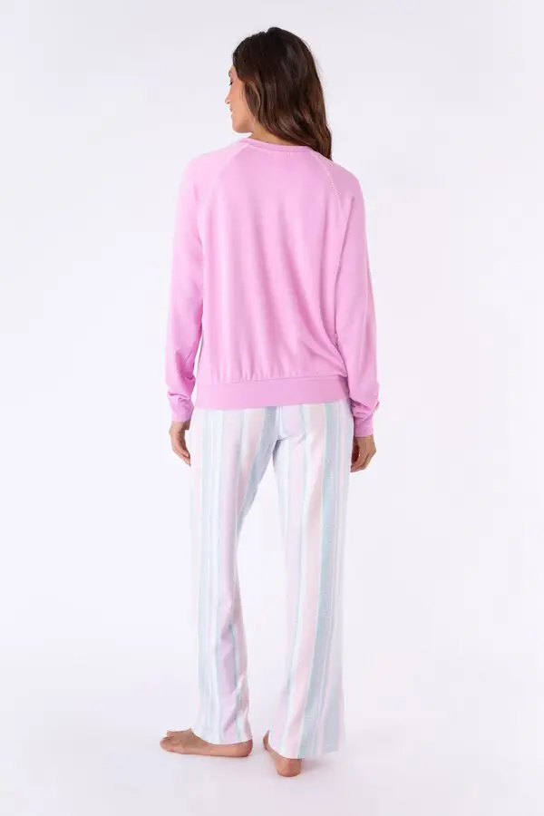 PJ Salvage Baja Babe Striped Wide-leg Pants