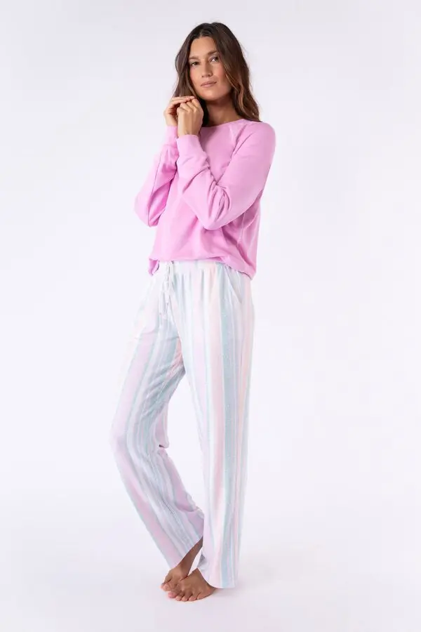 PJ Salvage Baja Babe Striped Wide-leg Pants