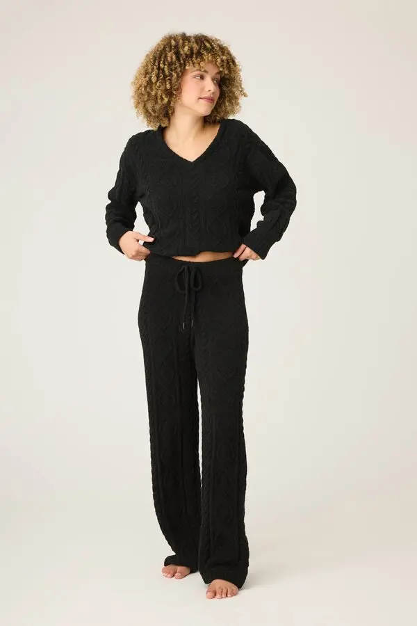 PJ Salvage Chenille Cable Knit Lounge Pants