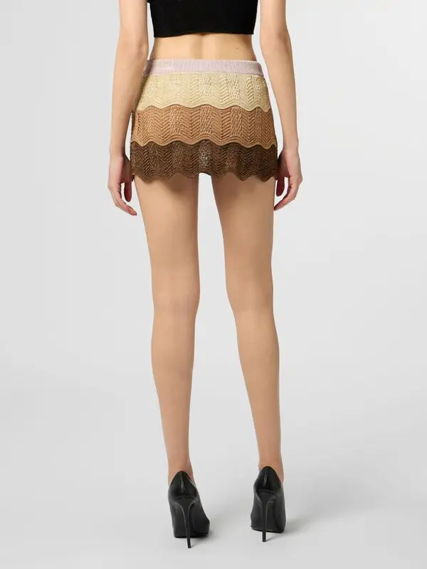 Philipp Plein Jersey Crochet Pencil Mini Skirt - Fuchsia