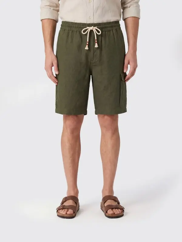 MC2 SAINT BARTH Linen Cargo Shorts - Military